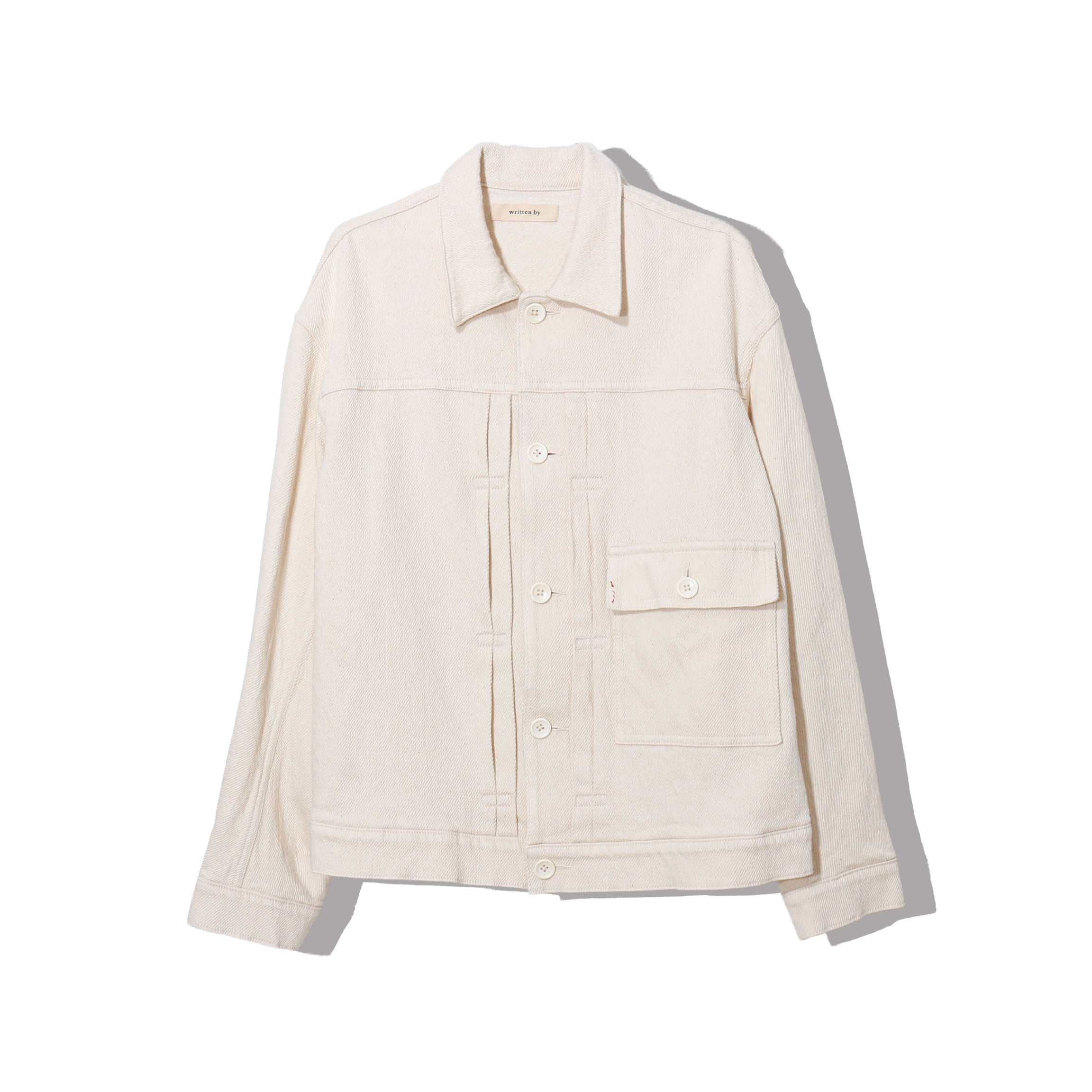 written by /thick twill denim jacket /natural – MIKIRIHASSHIN OFFICIAL